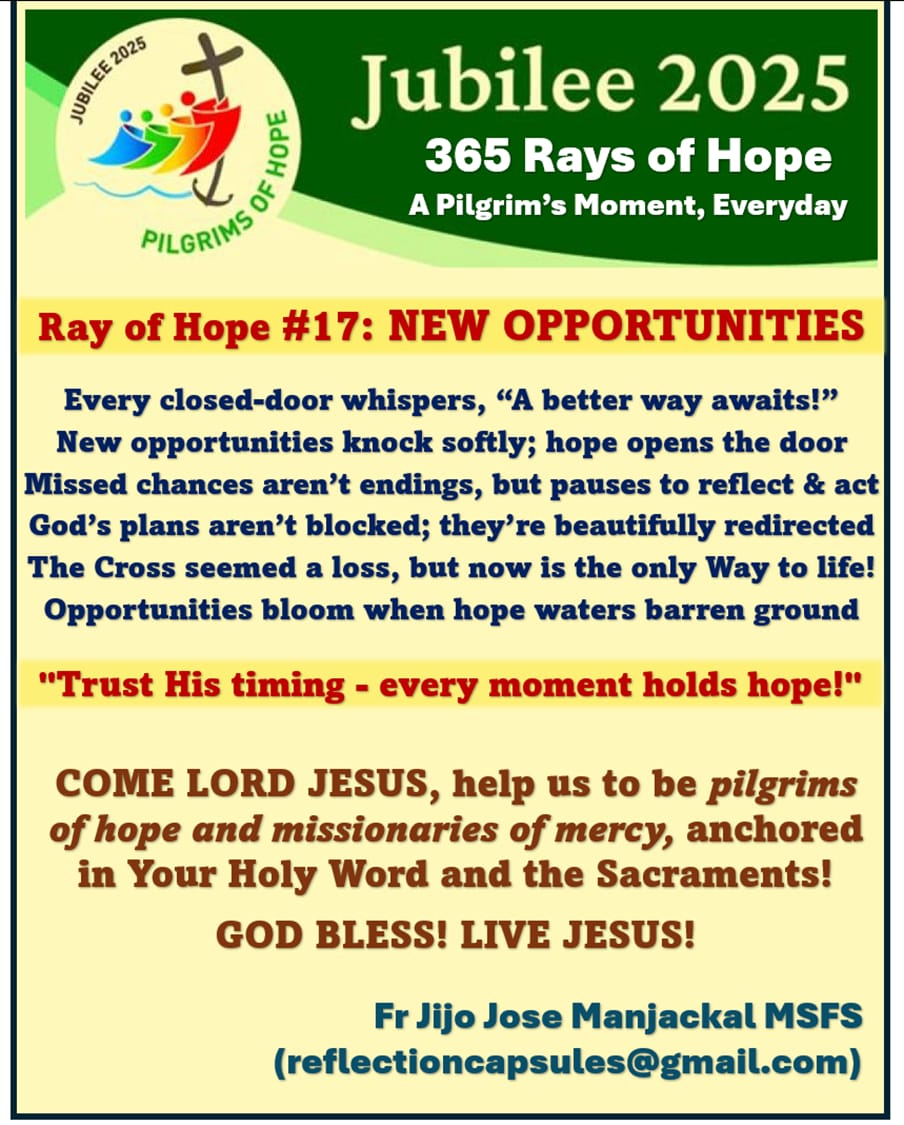Rays of Hope #17 New Opportunities – Reflection Capsules