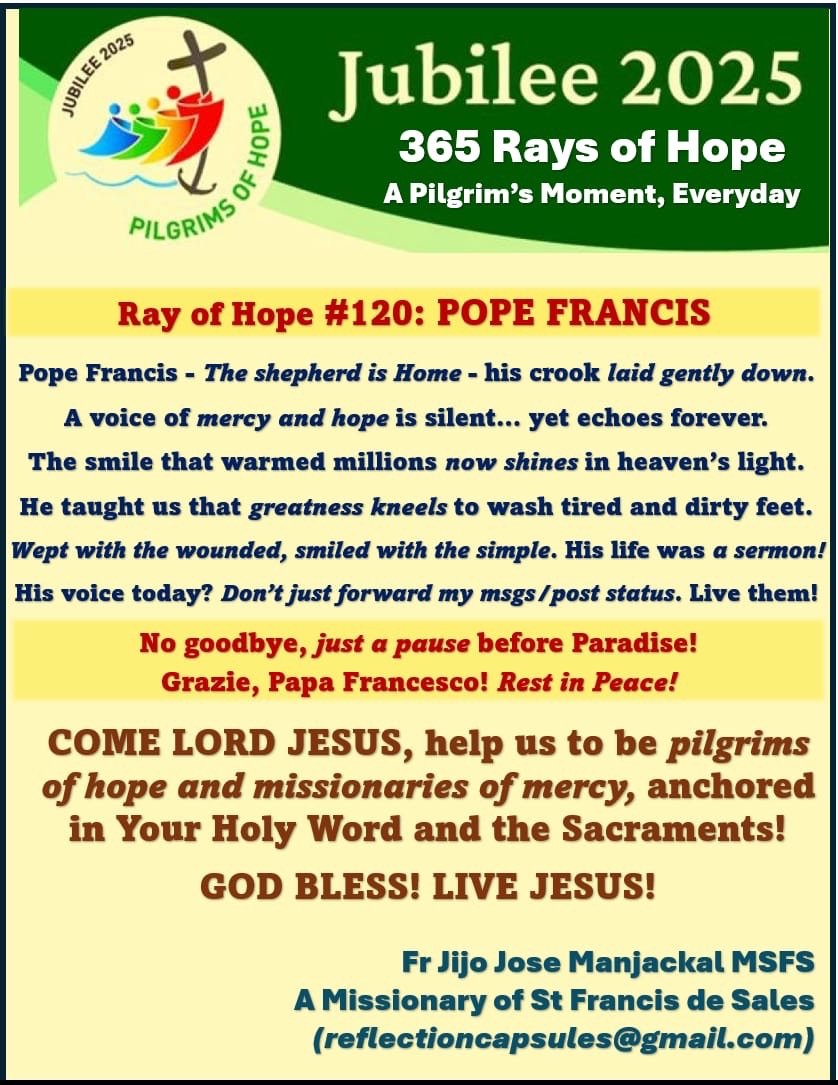 Rays of Hope #120 Pope Francis – Reflection Capsules