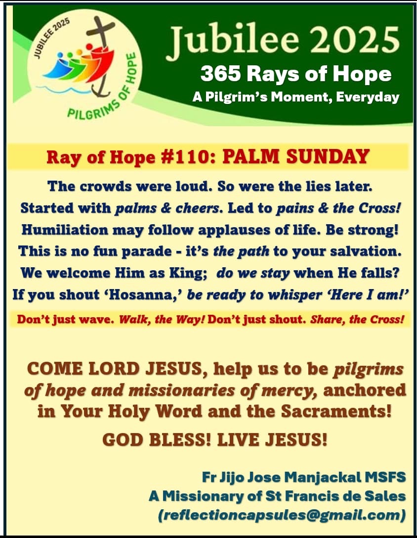 Rays of Hope #110 Palm Sunday – Reflection Capsules